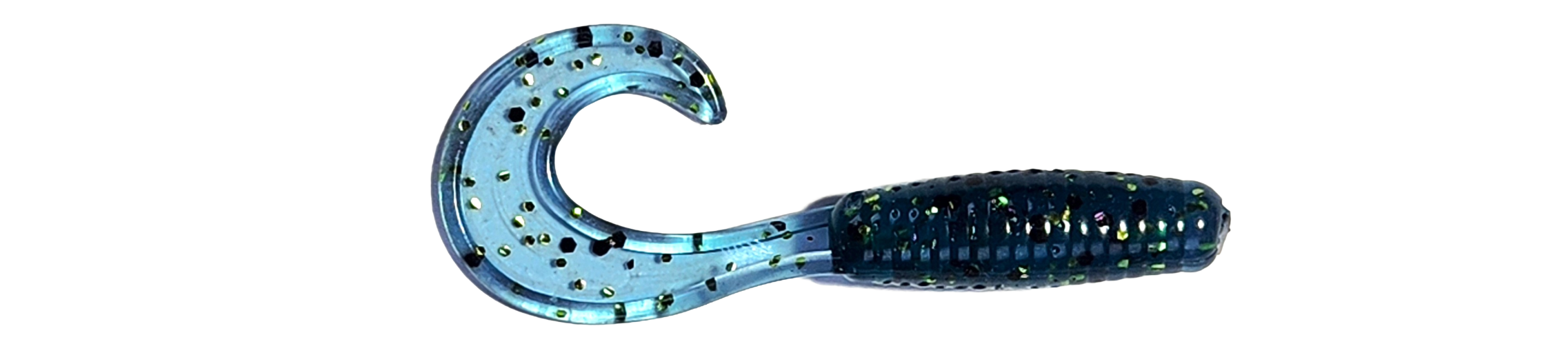 2.5 Curly Tail Grub (Starlight Blue) – Attack em Baits